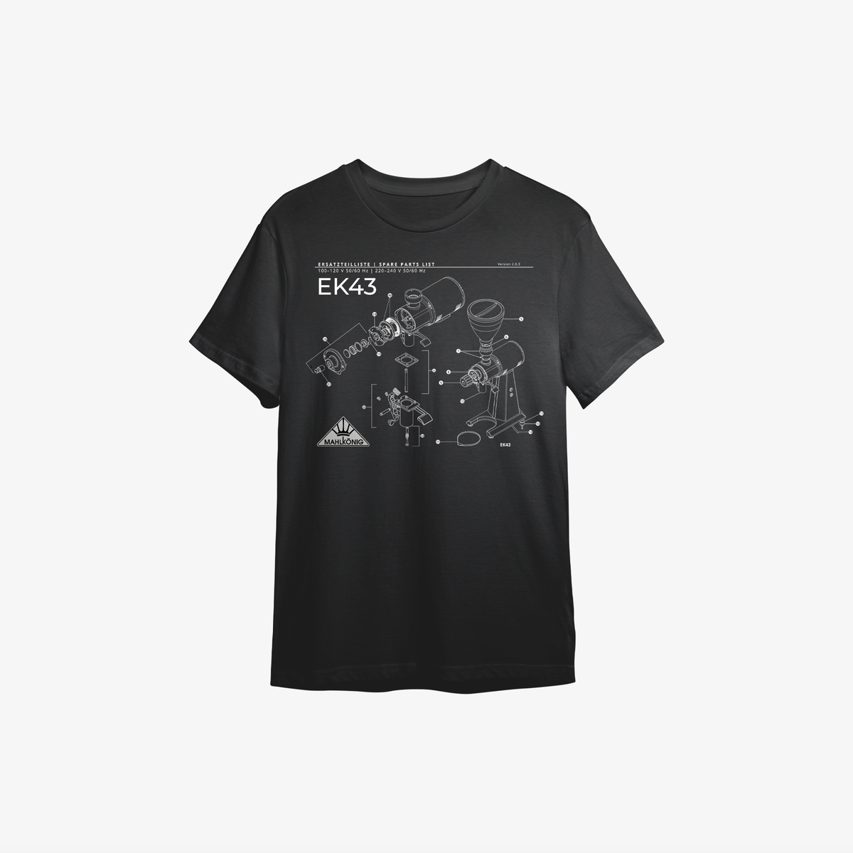 Mahlkönig EK43 Exploded View T-Shirt, Unisex